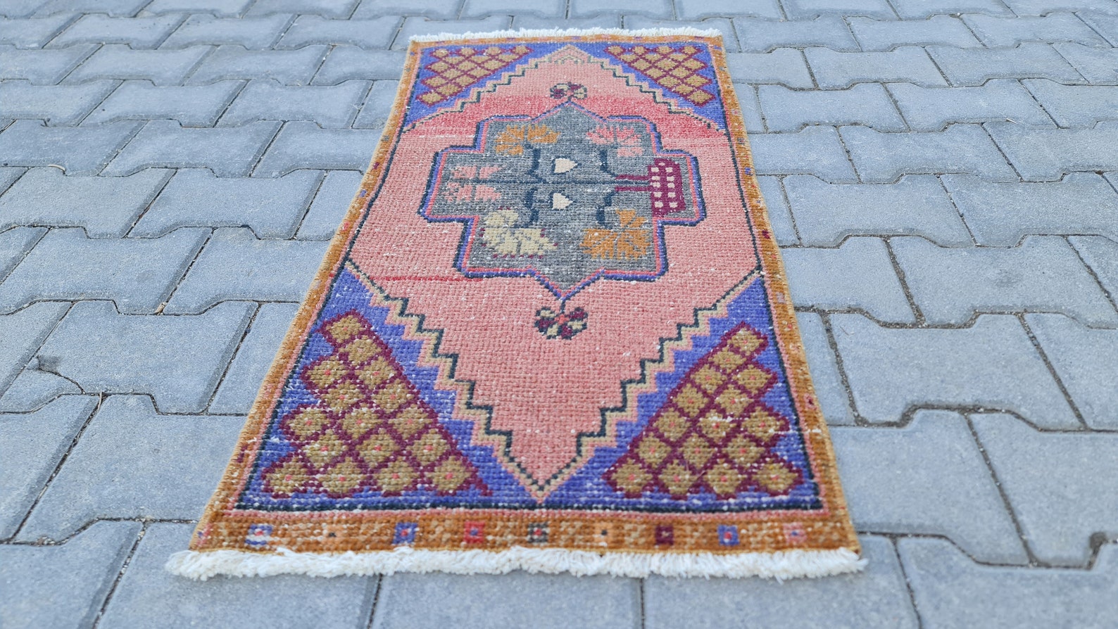 Blue Pink Rug Gift Rug Welcome Rug Oushak Rug Turkish Rug - Etsy