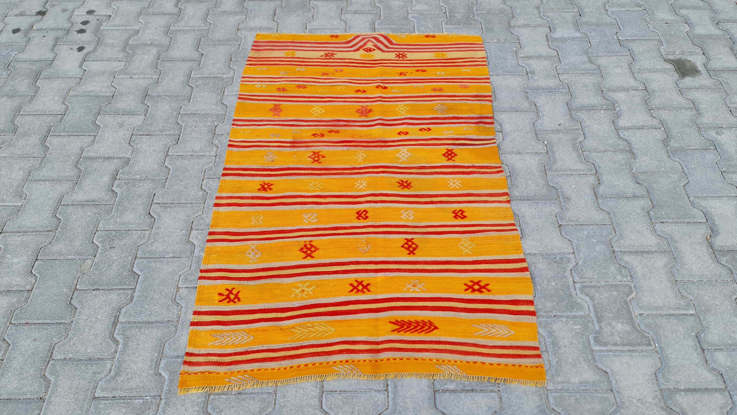 Ethnic Rug Small Yellow Rug Authentic Rug Farmhouse Rug - Etsy UK