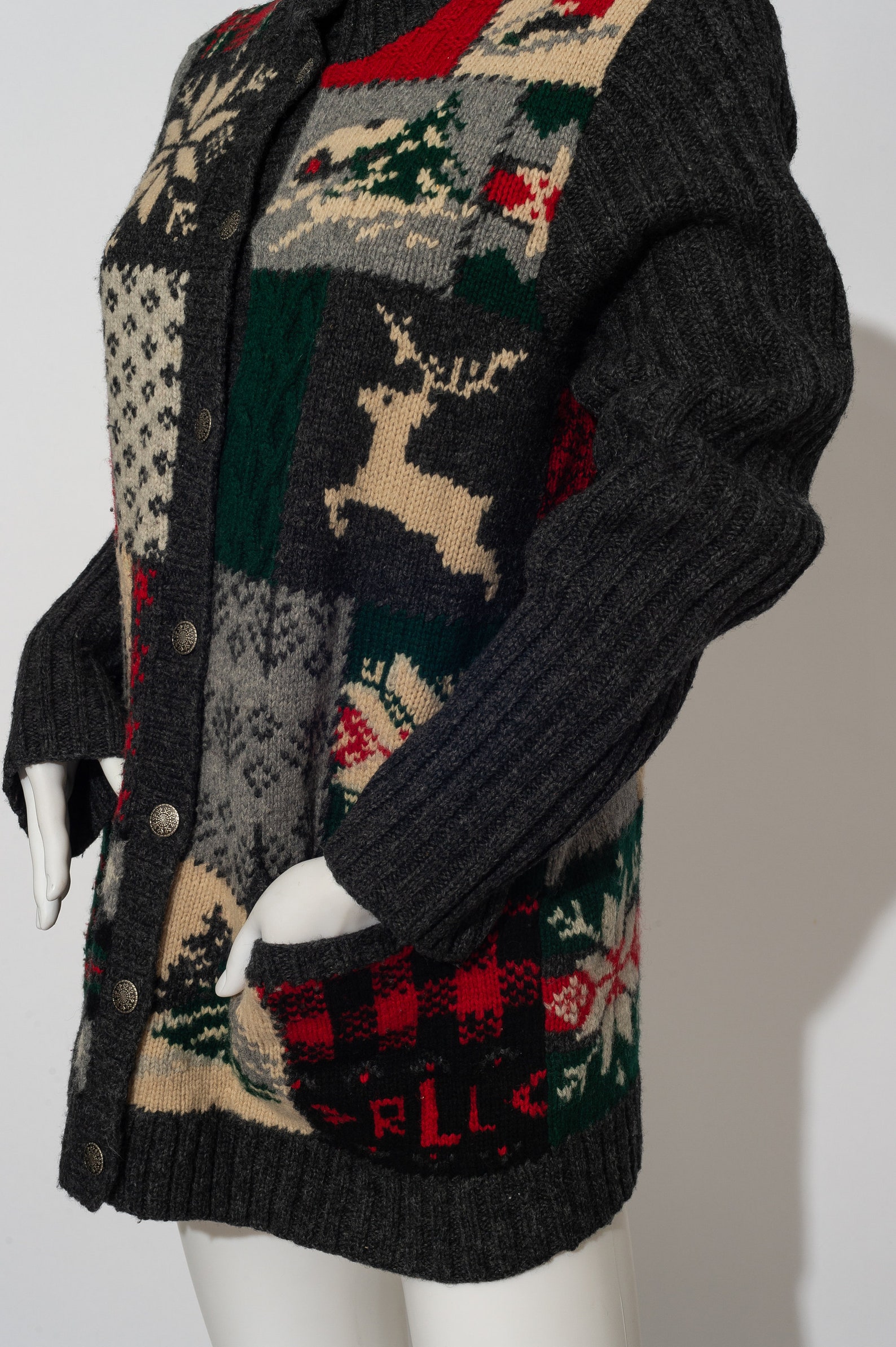 Gorgeous Vintage Patchwork Christmas Sweater by Lauren Ralph Lauren - Etsy