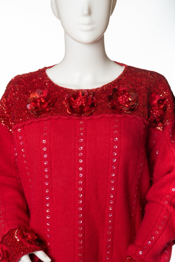 Cedar Fancy Red Angora and Lambswool Sweater - Gem
