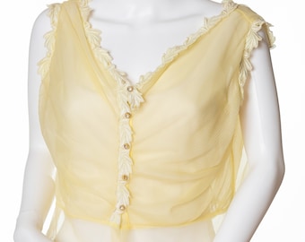 Sheer Yellow Blouse - Etsy