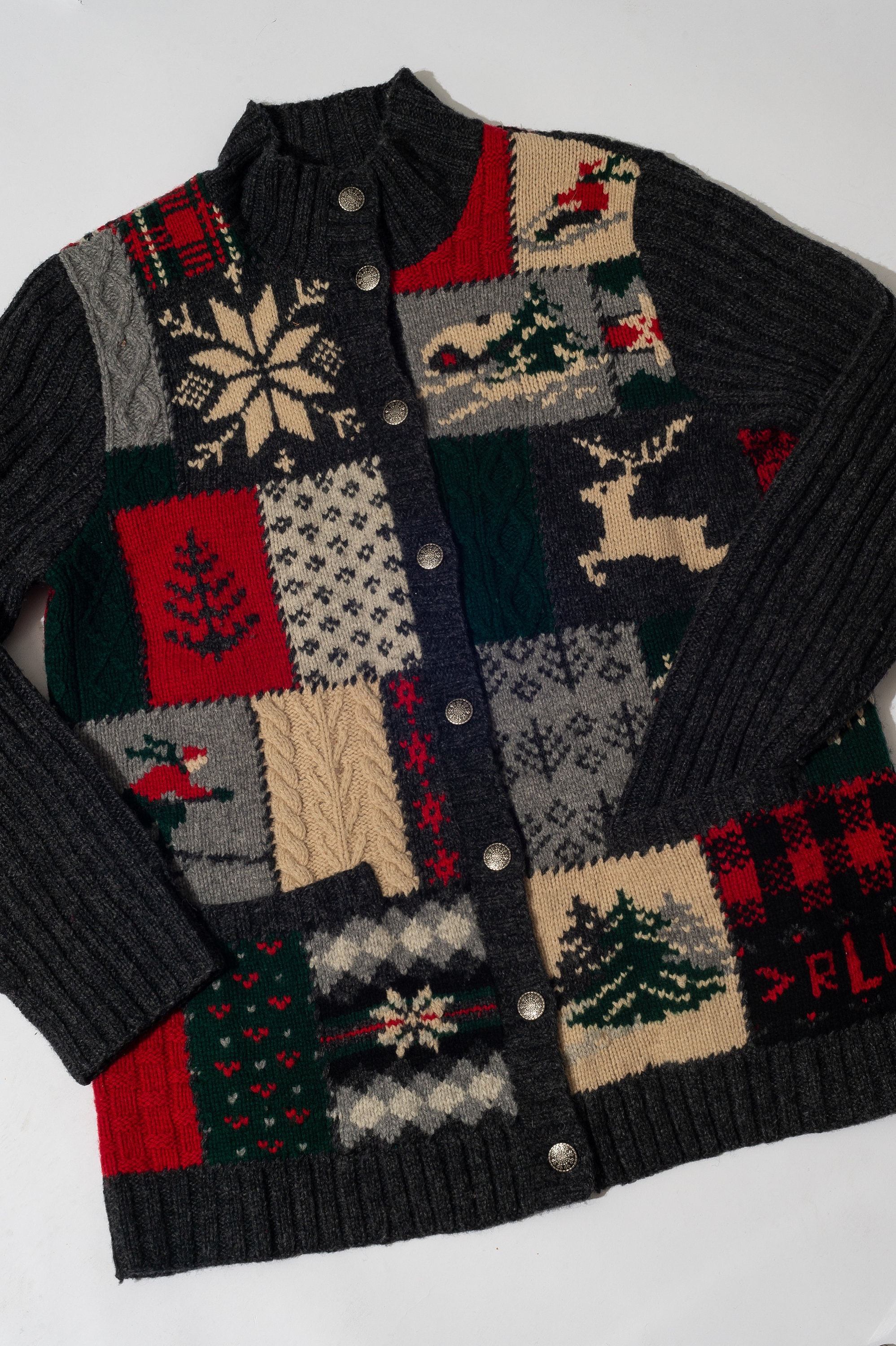 Gorgeous Vintage Patchwork Christmas Sweater by Lauren Ralph Lauren - Etsy
