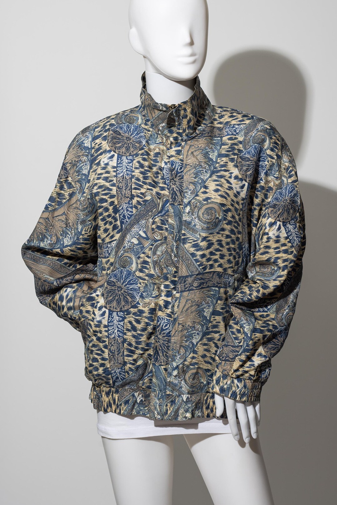 Vintage Fuda International 100% Silk Bomber Jacket - Etsy