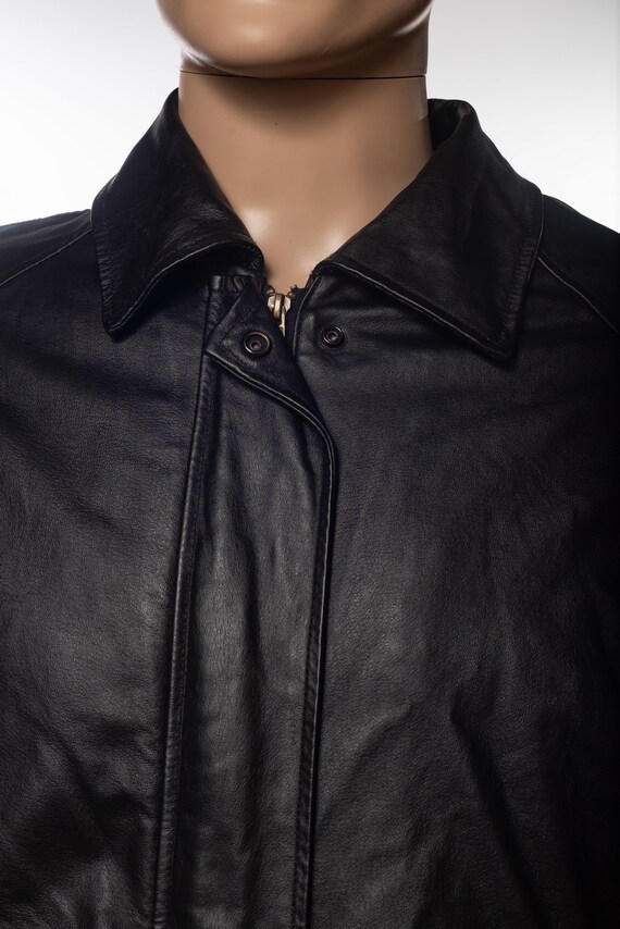 Vintage Phase Two Black Leather Trench Coat - Gem Vintage Phase Two Black Leather Trench Coat - Gem