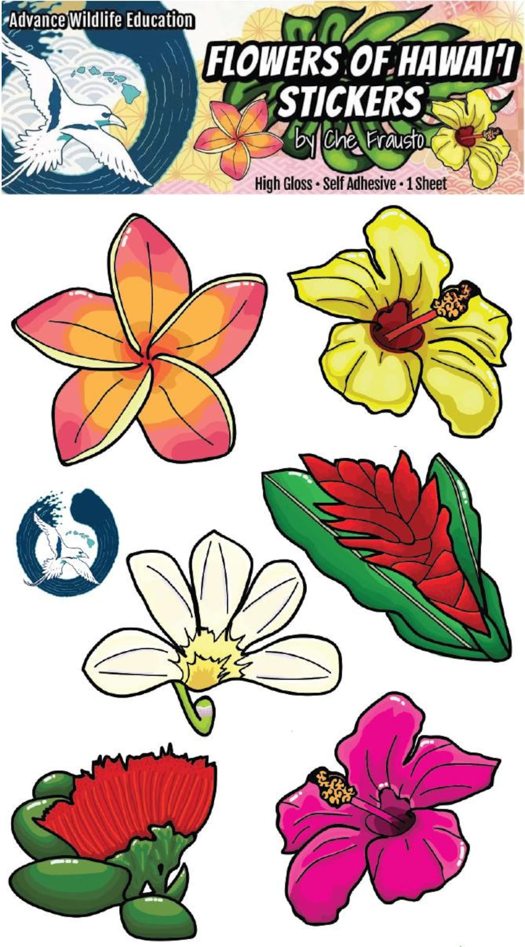 Flowers of Hawai'i Sticker Sheet - Etsy
