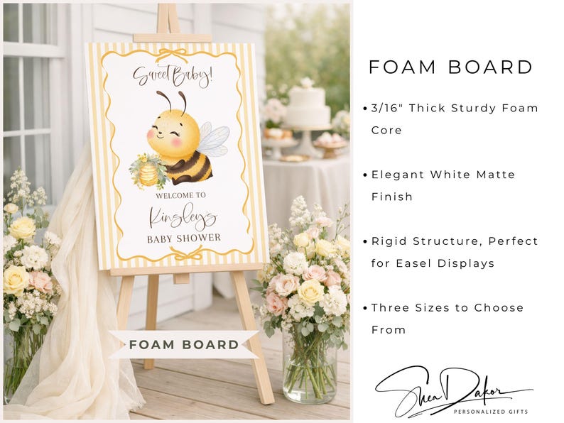 Personalized Bumblebee Baby Shower Welcome Sign, A Little Honey Bee ...