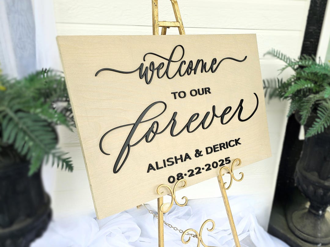 3D Wedding Welcome Sign, Personalized Wedding Ceremony Sign, Custom ...