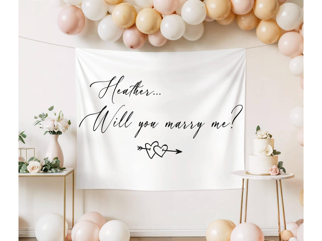 Custom Will You Marry Me Proposal Banner, Customizable Marriage ...