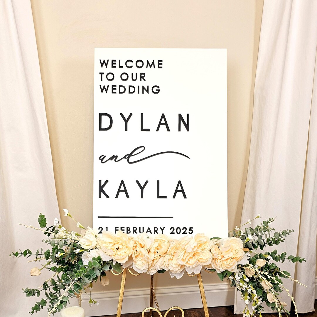 Modern Wedding Sign, Personalized Gift, Outdoor Wedding Sign, Vintage ...