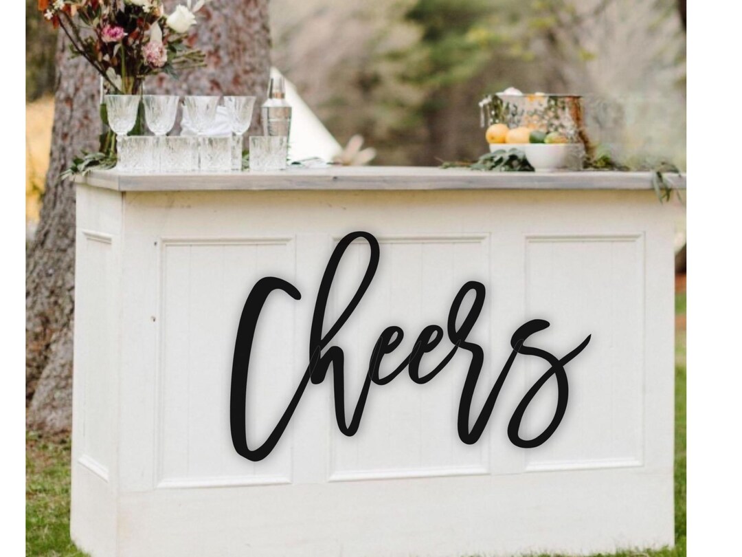 Wedding Cheers Bar Sign, Custom Wood Party Backdrop Sign, Custom Wood ...