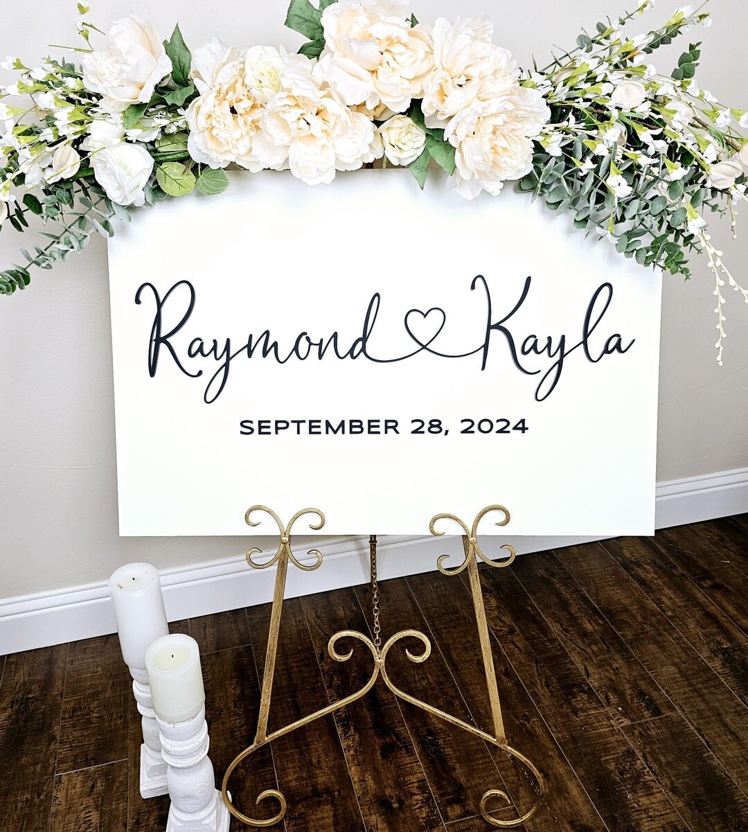 Wedding Sign, Welcome Wedding Sign, Wedding Gift, Personalized 3D Sign ...