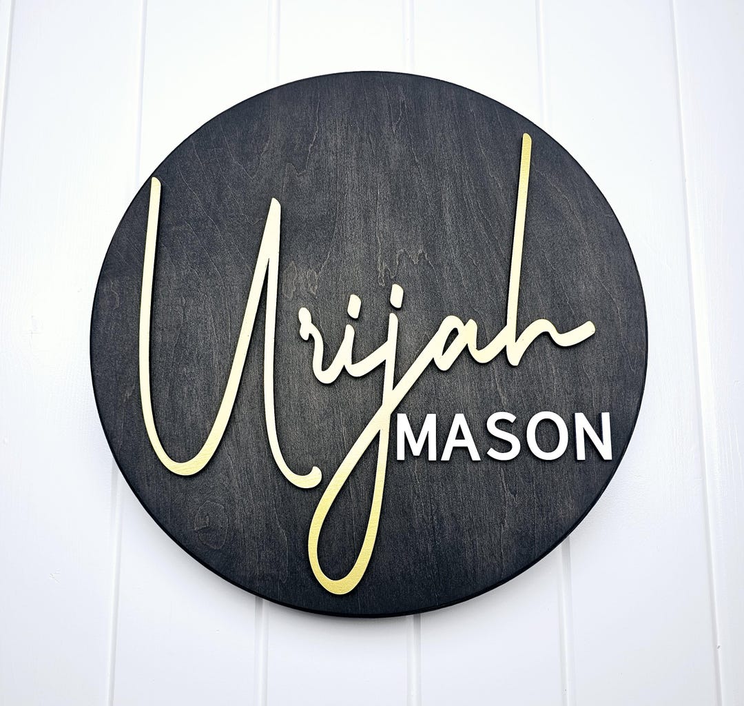 Nursery Name Sign | Custom Wood Sign | Personalized Baby Sign | Baby ...