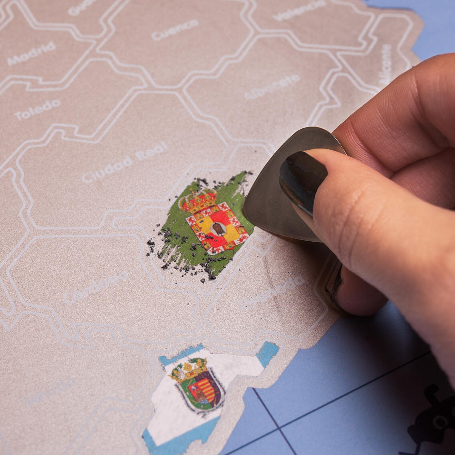 Scratch off Travel Map of Spain / Flags of Spain Version - Etsy