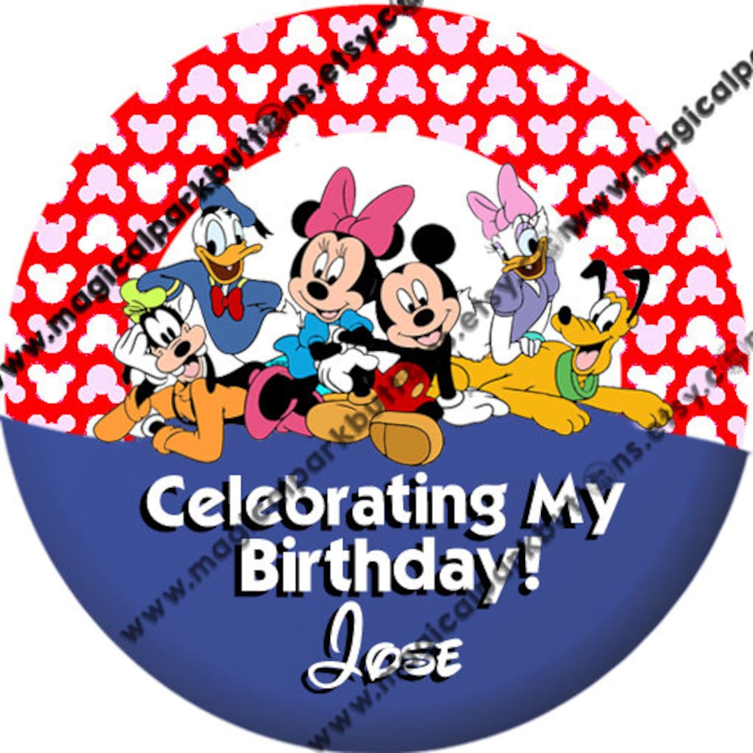 Disney Buttons, Disney Pins, Disney Birthday Buttons,minnie Birthday ...