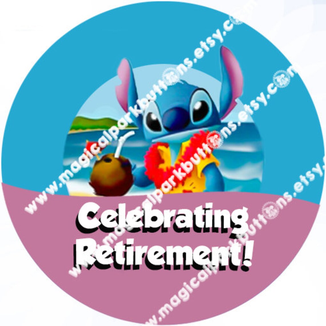Disney Retirement Buttons-stich Just Retired Buttons-disney - Etsy UK