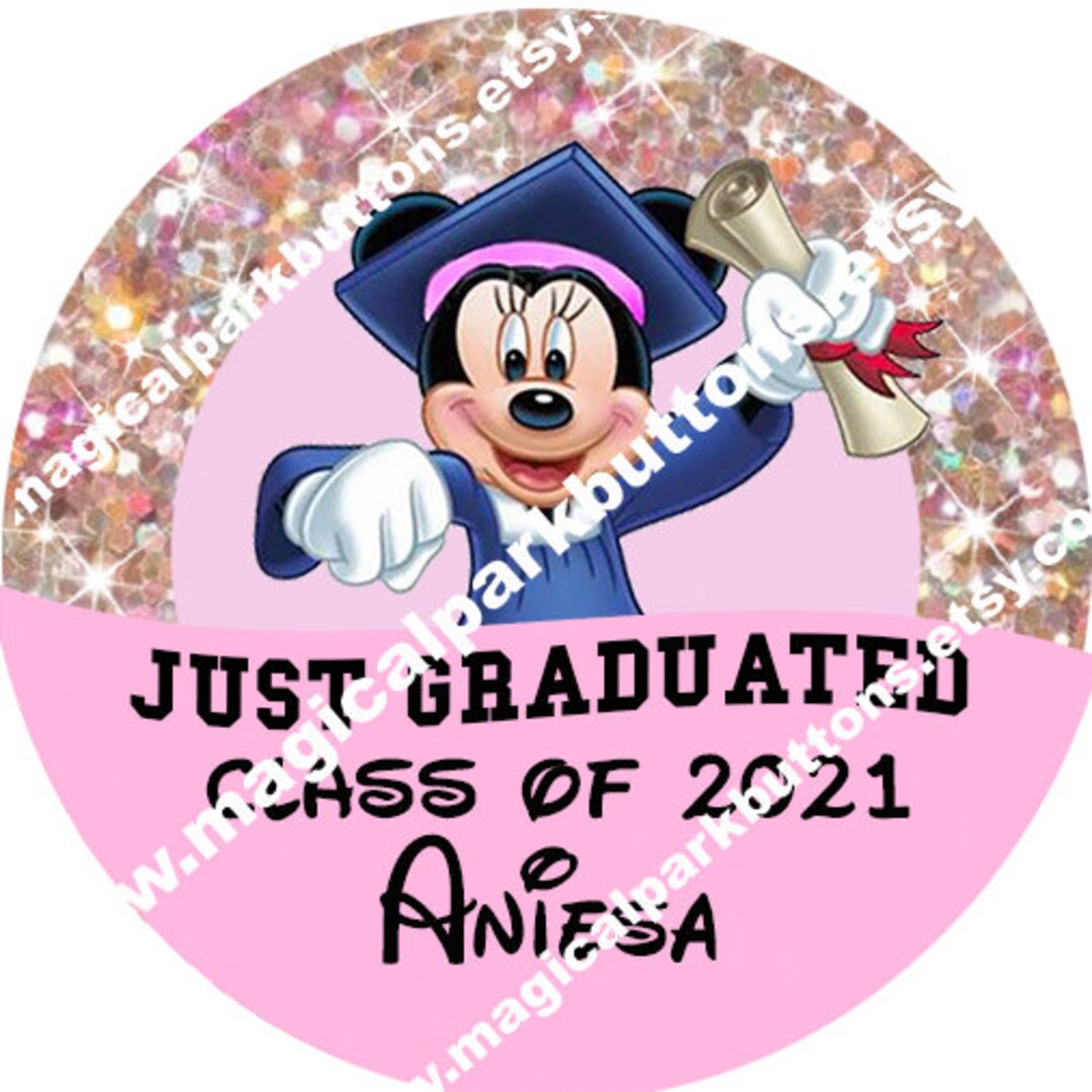 2024minnie Just Graduated Buttons Disney Graduation Pins Disney ...