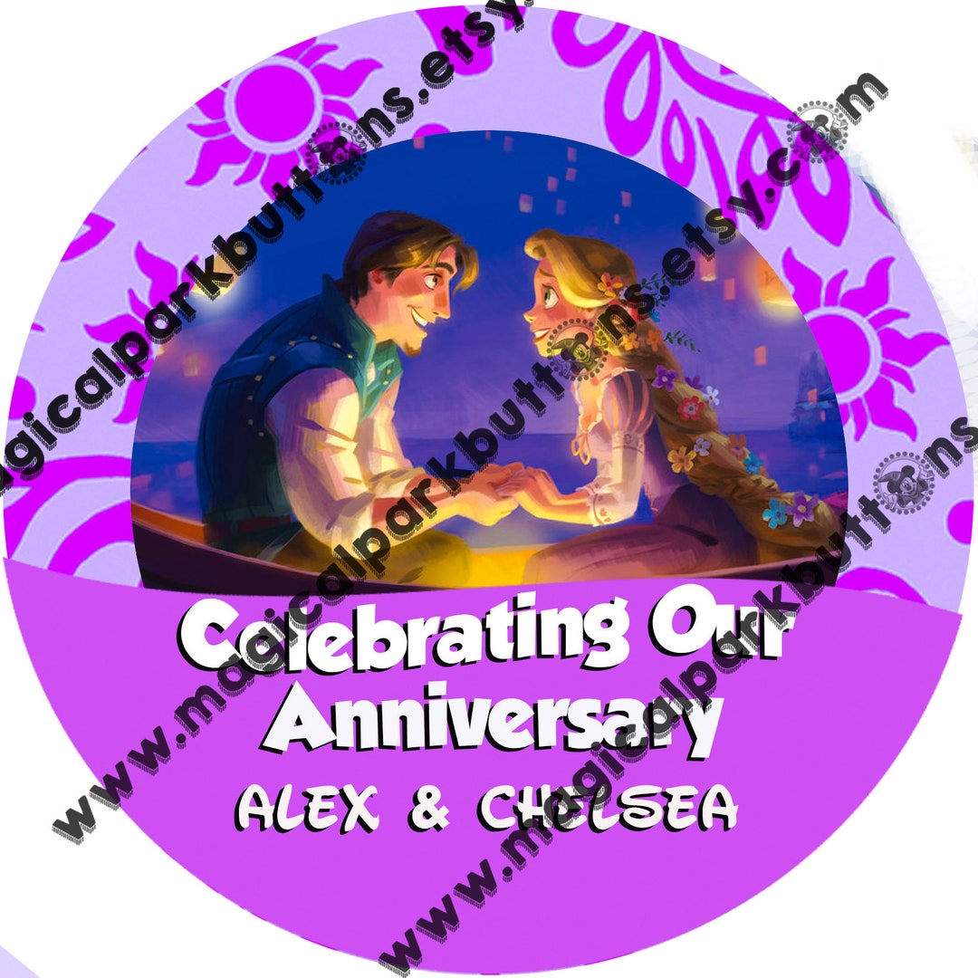 Tangled Anniversary Buttons Disney Park Buttons Rapunzel Anniversary ...