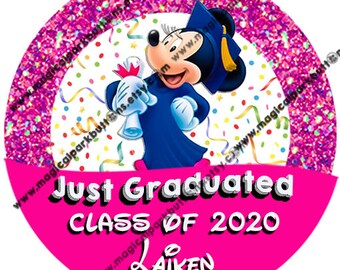 Minnie and Mickey Mouse Just Graduated Celebration Button Graduation ...
