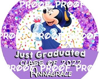 Minnie and Mickey Mouse Just Graduated Celebration Button Graduation ...