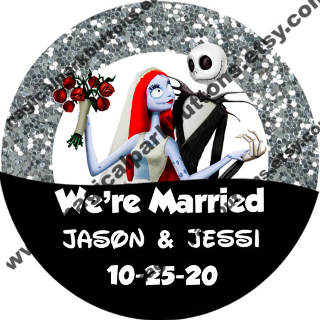 Sally and Jack Skeleton Buttons-sally and Jack Skeleton Pins-disney ...