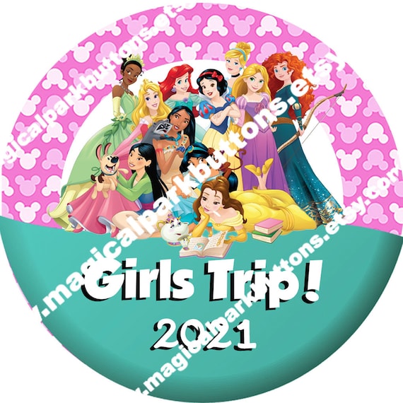Princess Girls Trip Button-disney Buttons-disney Girls Trip | Etsy