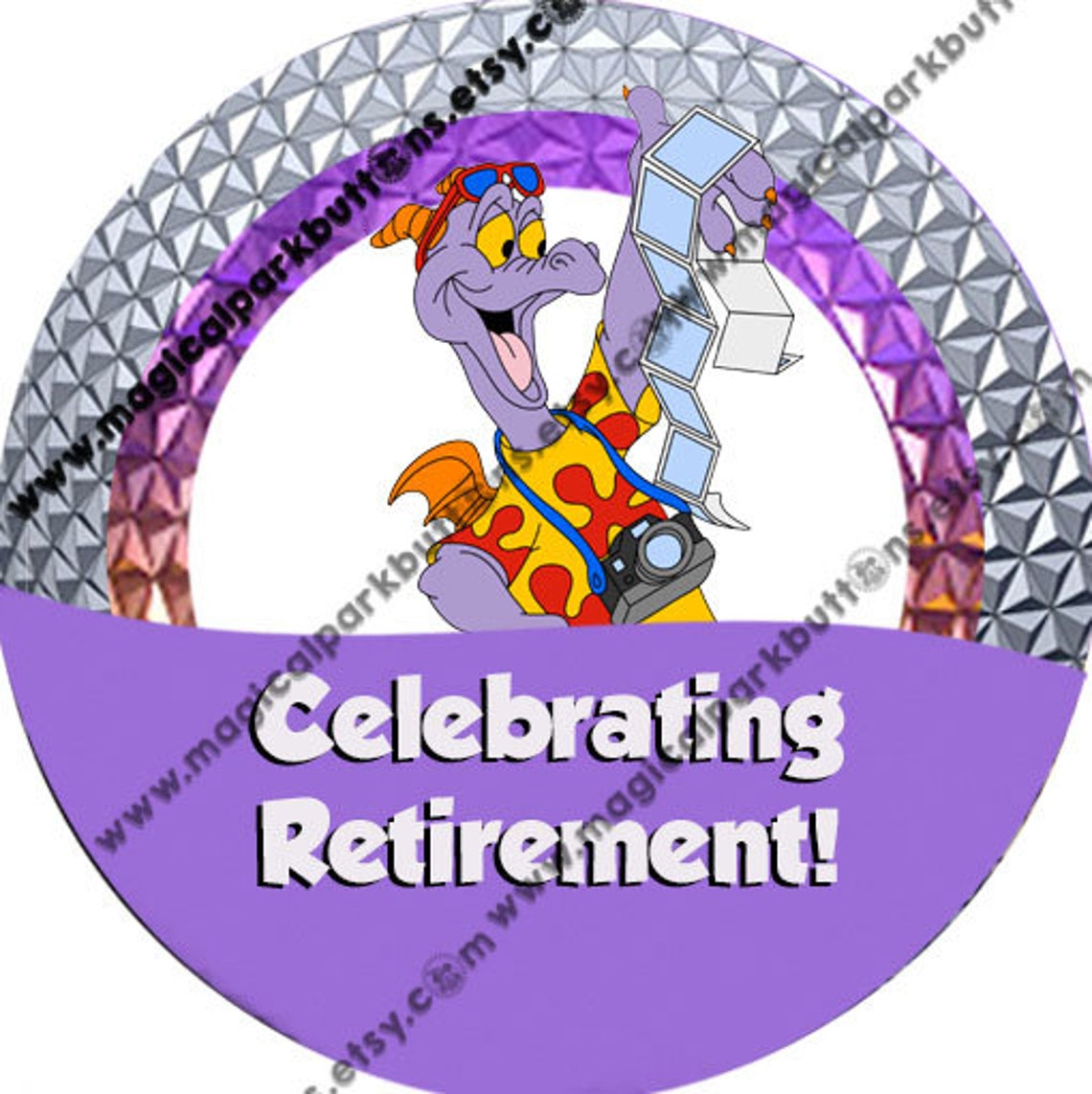 Disney Retirement Buttons Figment Retirement Pins Disney - Etsy