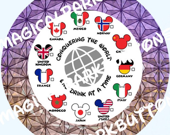 Disney Drinking Buttons-disney Drinking Around the World-disney ...