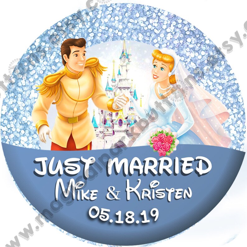 Just Married Disney Buttons-cinderella Just Married Buttons - Etsy
