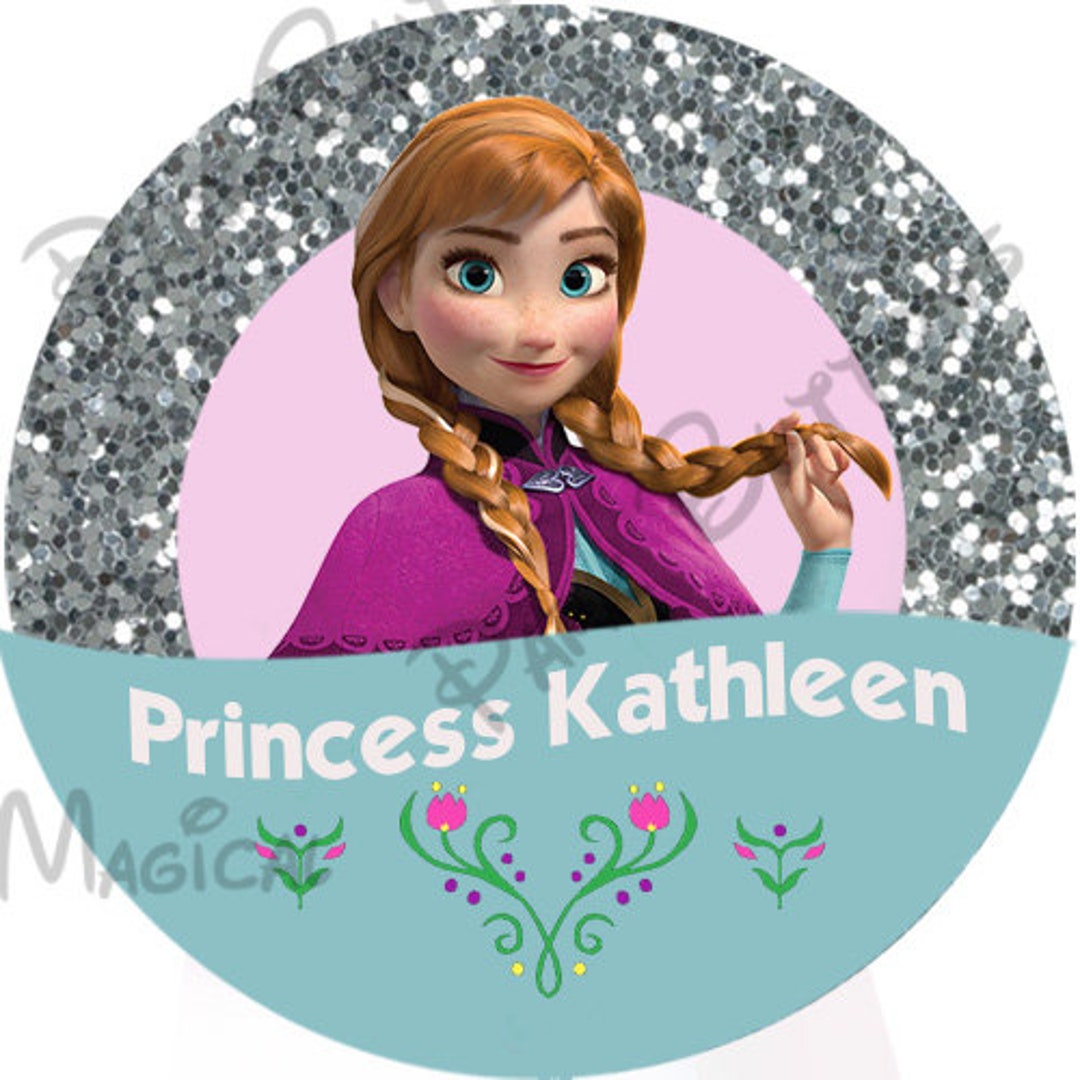 Personalized Princess Buttons disney Anna Buttons disney Anna Pins ...