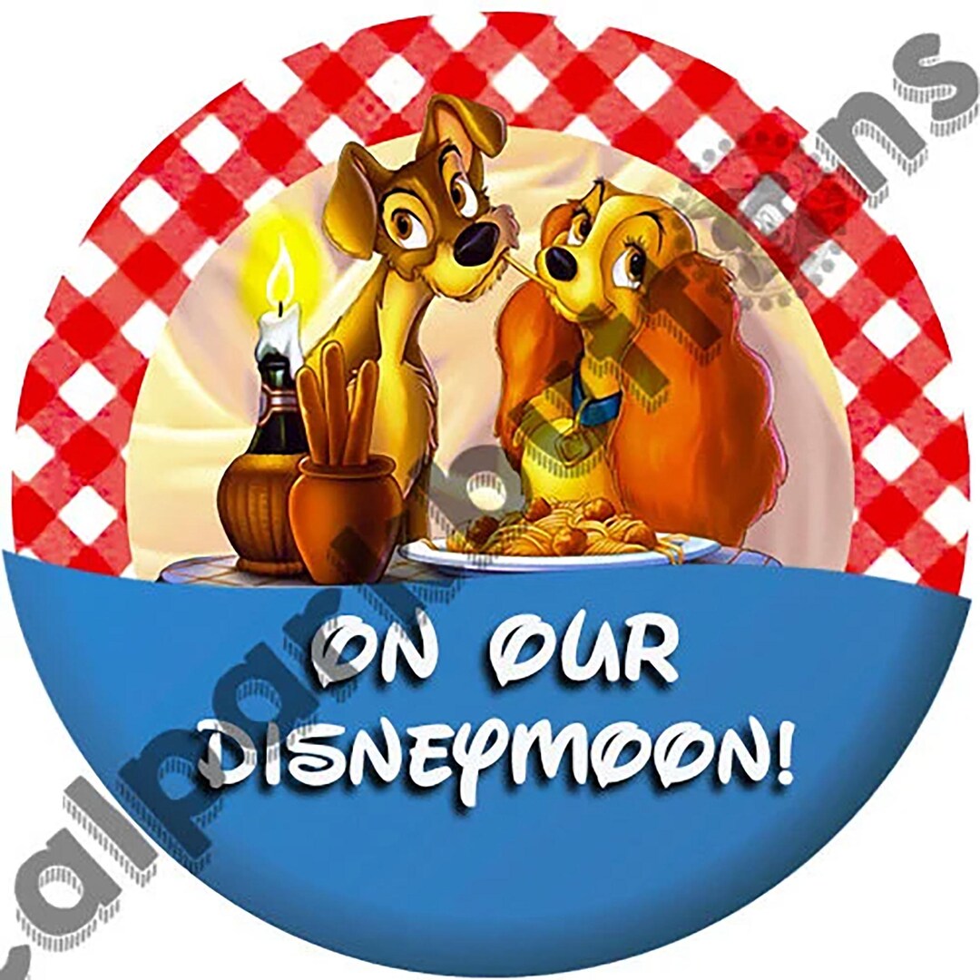 Lady and Tramp-lady and Tramp Honeymoon Disney Buttons-anniversary ...