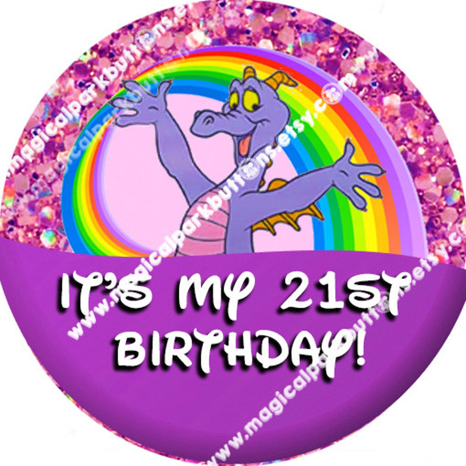Figment Birthday Buttons Figment Birthday Pins-Disney Figment | Etsy