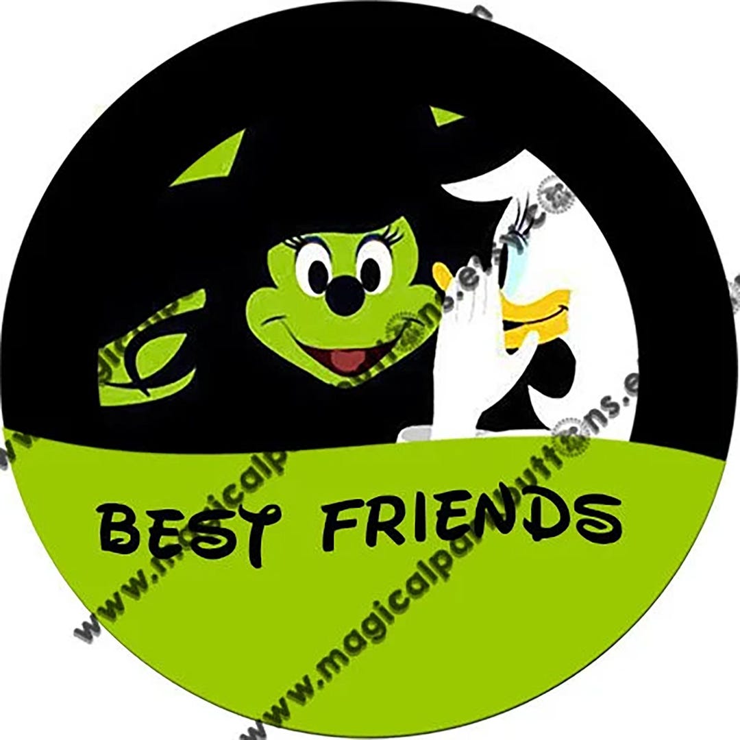 Disney Wicked Play Button-wicked Disney best Friend Button-best Friends ...
