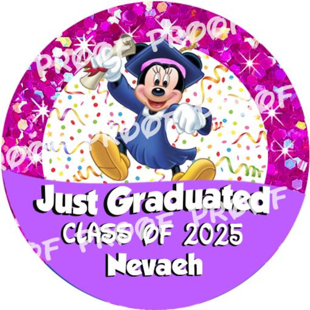 Class Of2025minnie Mouse Just Graduated Celebration Button Graduation ...