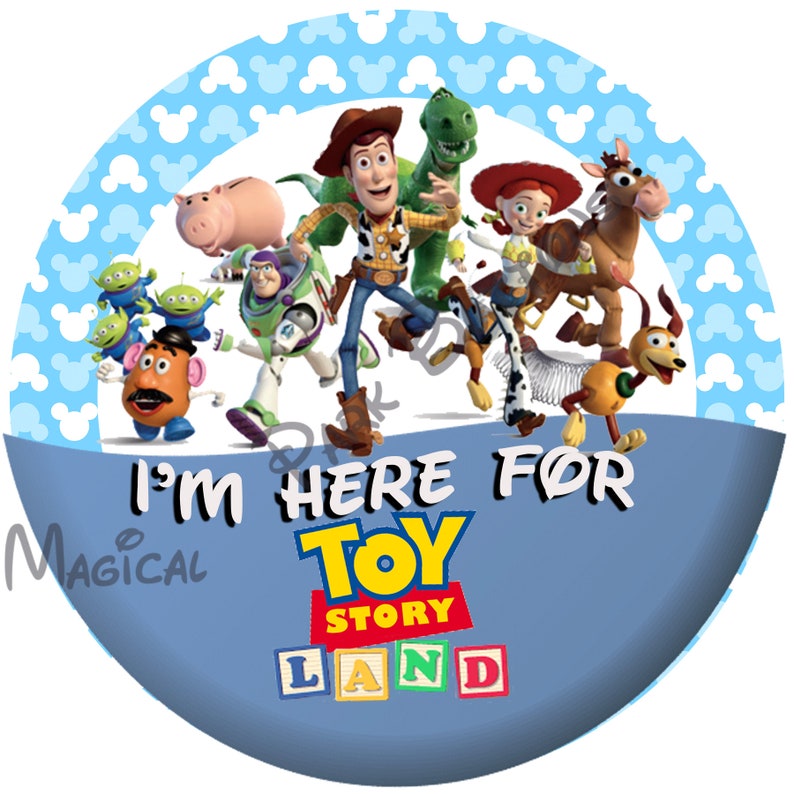 Toy Story Land Buttons Disney Buttons-toy Story Disney - Etsy
