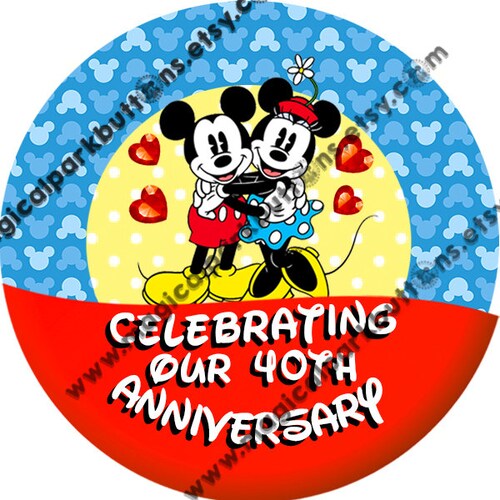 Disney Anniversary Buttons-disney Anniversary Pins-mickey and - Etsy