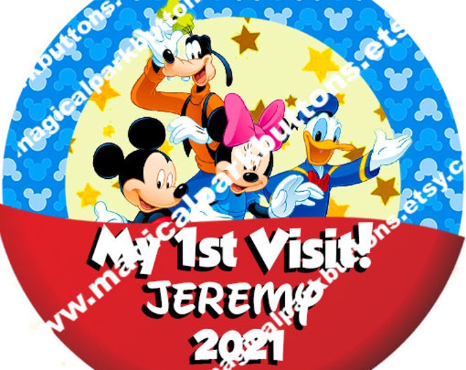 2023-2024-disney First Visit Buttons-disney Park Buttons, Disney Park ...