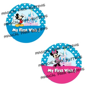 2023-2024-disney First Visit Buttons-disney Park Buttons, Disney Park ...