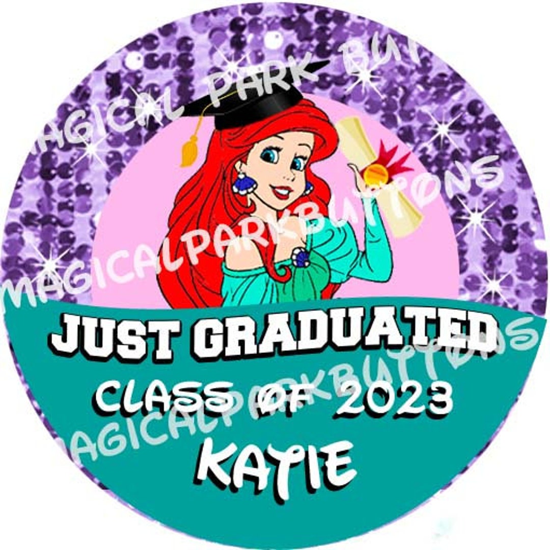 2022-disney Graduation Buttons-ariel Graduation Buttons-disney Graduate ...