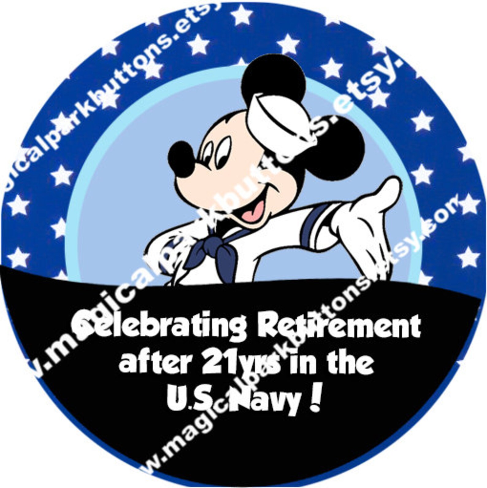 Navy Mickey Button-Disney Retirement Army Pin-Celebrating - Etsy Italia