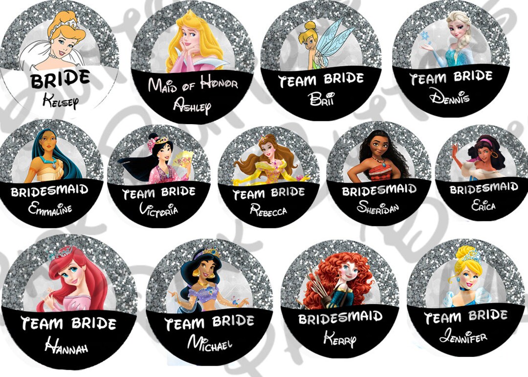 Disney Bridal Party Buttons-disney Bridal Party Pins-disney ...