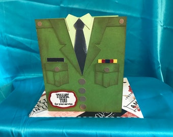 Thank A Veteran Thank You Card for Veteran Service Member Printable ...