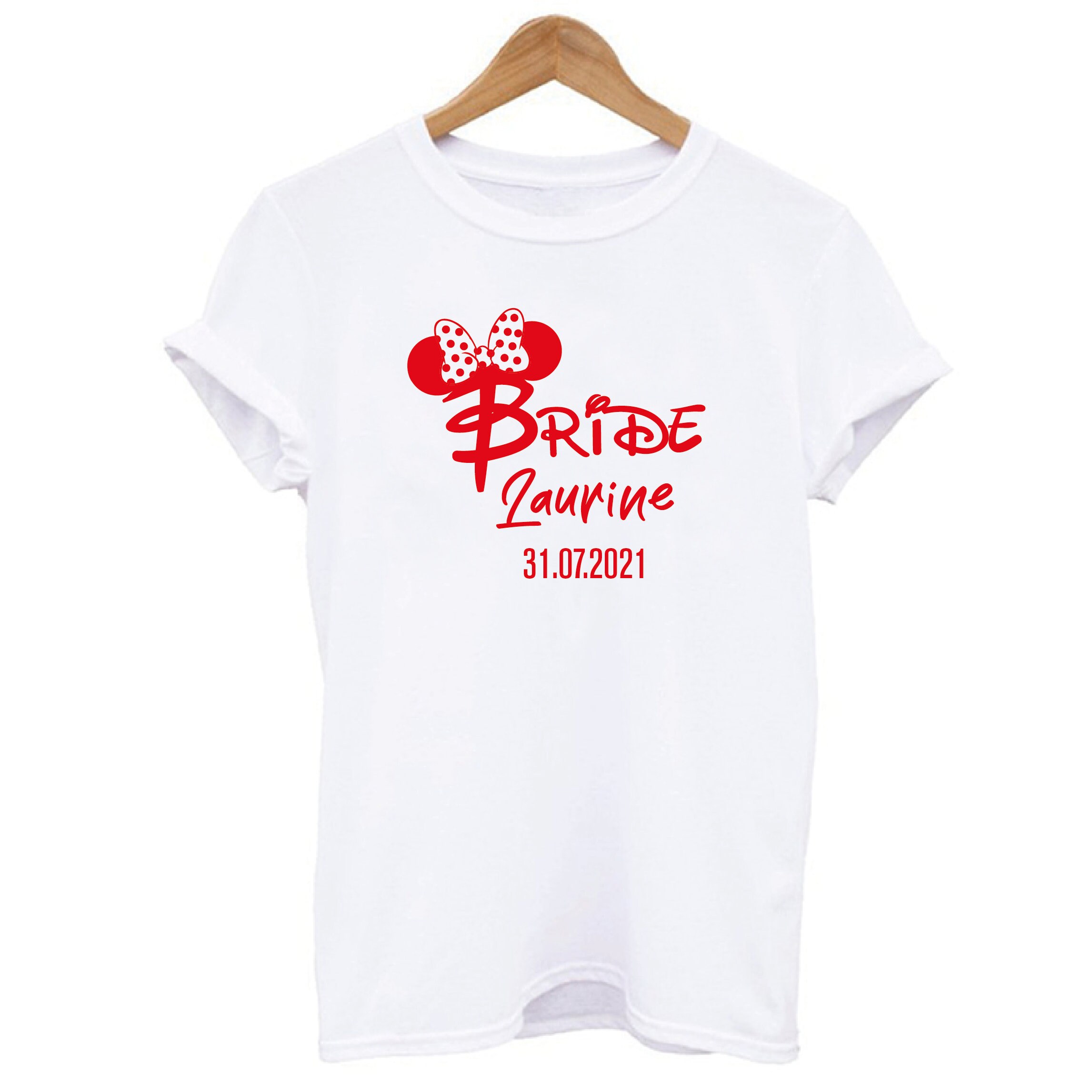 Personalised Disney Bride and Squad T-Shirts Minnie Mouse | Etsy