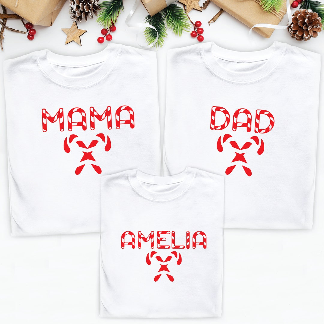 Matching Family Christmas Shirts, Personalised Family Christmas Tops ...