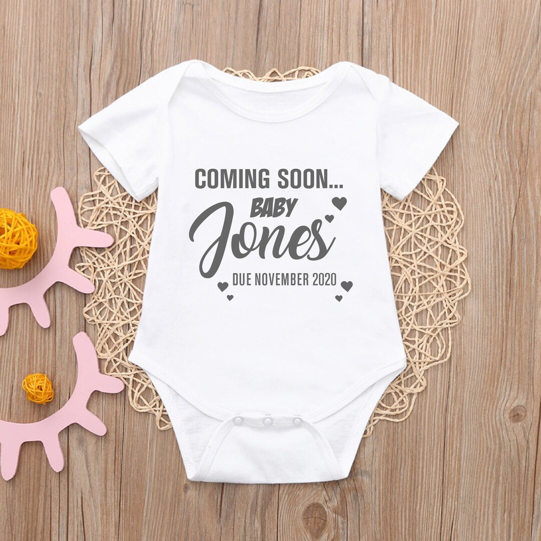 Baby Announcement Coming Soon Baby Grow, Pregnacy Announcement, Baby ...