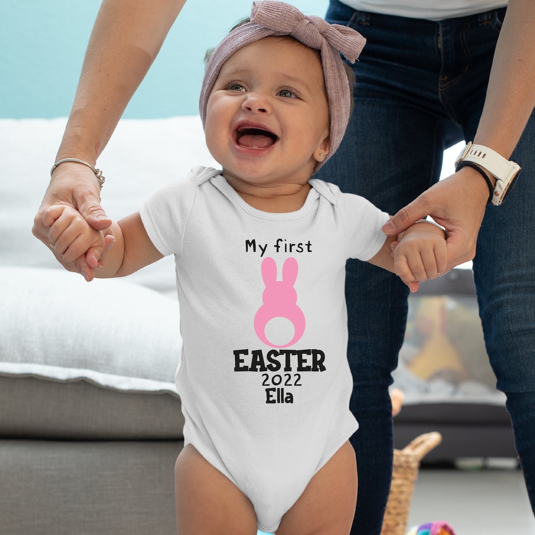 Personalised My First Easter Baby Bodysuit Romper Baby Easter Gift My personalised-my-first-easter-baby-bodysuit-romper-baby-easter-gift-my