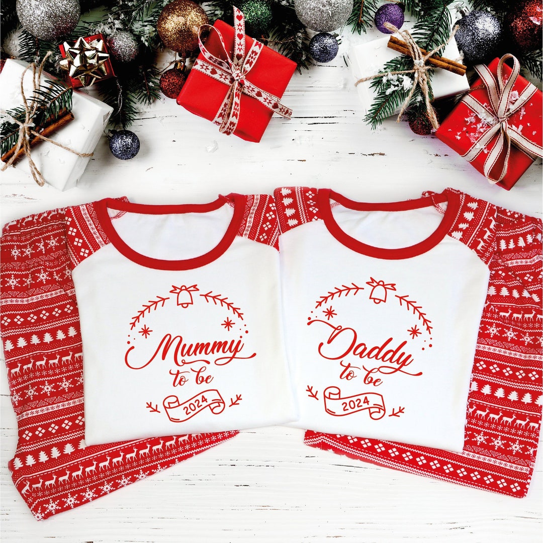 Mummy and Daddy to Be Red Christmas Pyjamas, New Mum Christmas Gift ...