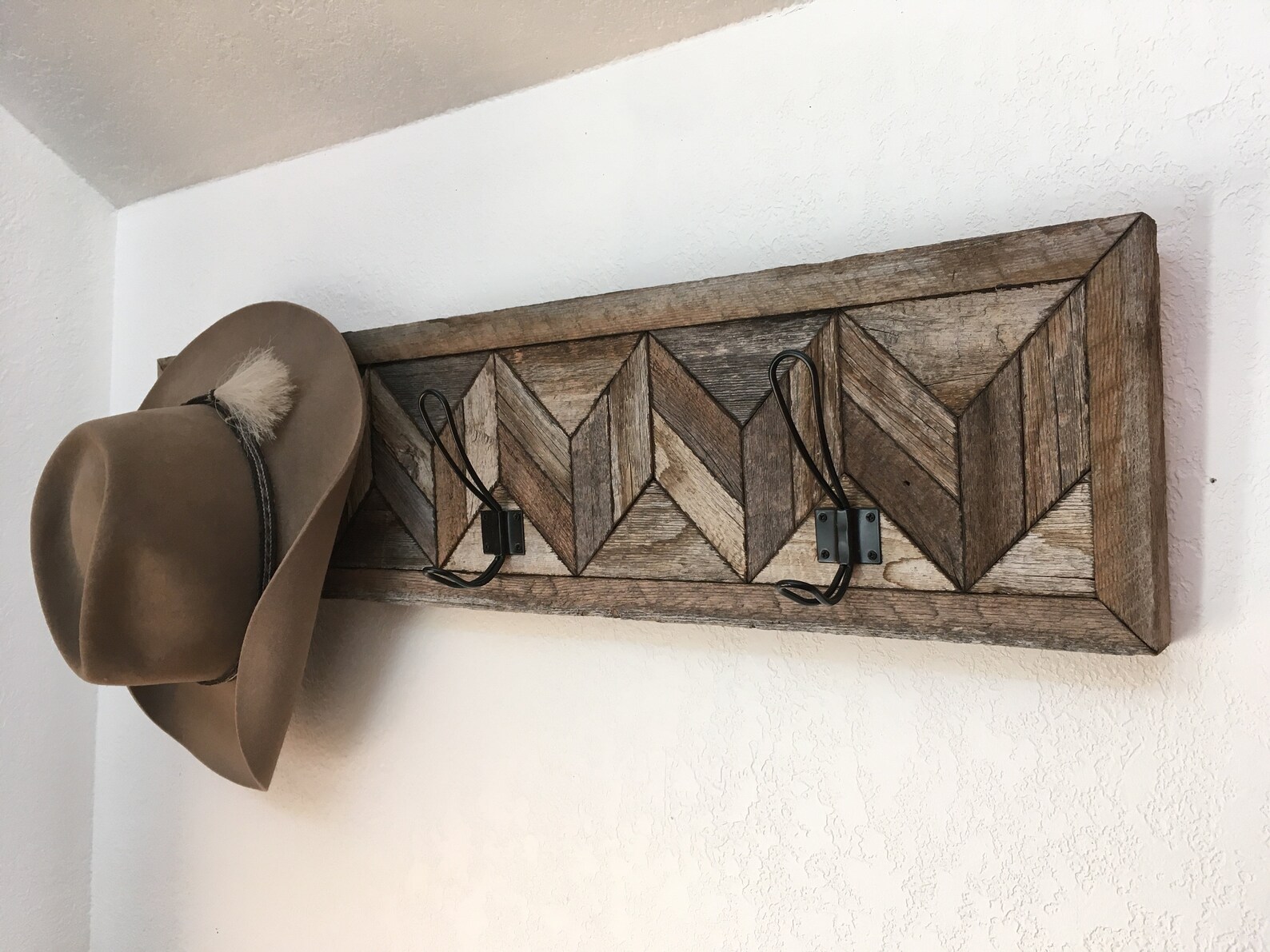 Rustic Wood Coat Rack Wall Mounted Entryway Decor Etsy