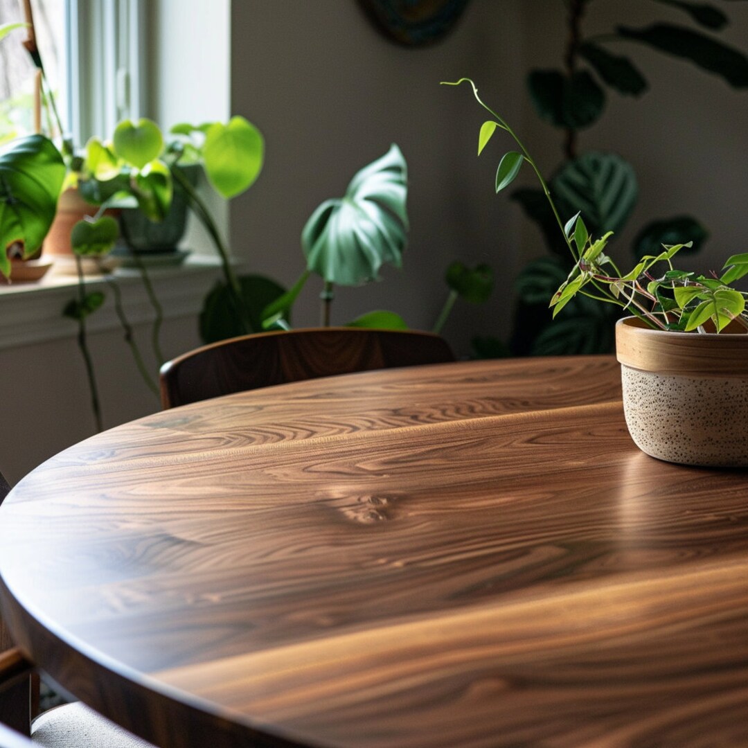 Custom Round Black Walnut Wooden Table Top Ready to Use - Etsy