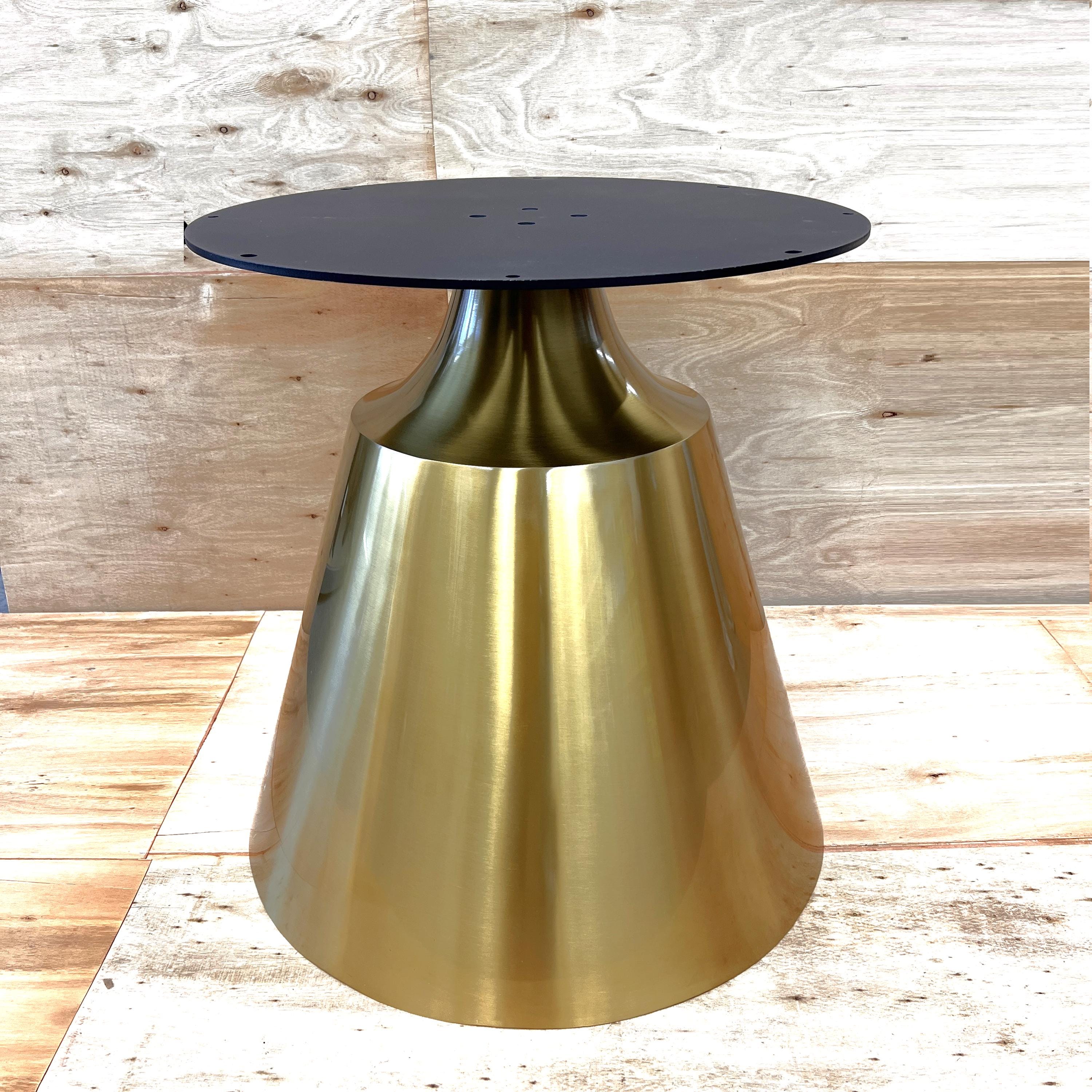 Round brass side table store