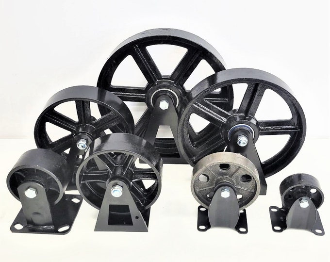 FLUSH MOUNT Cast Iron Trunk Roller Chest Bottom Steam Wheel Stud ...